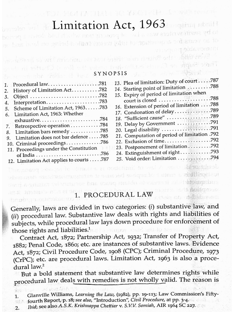 Limitation Act (Material) | PDF