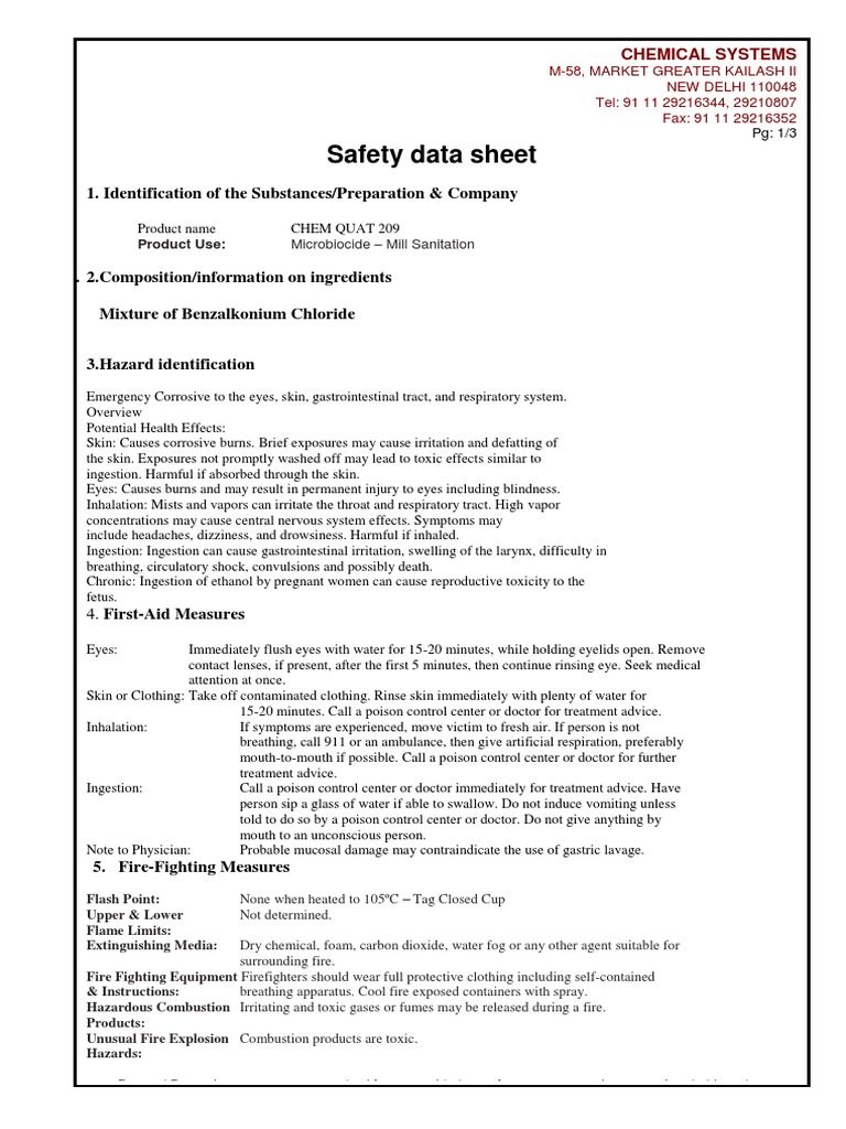 MSDS - C-209 | PDF | Firefighting | Occupational Safety And Health