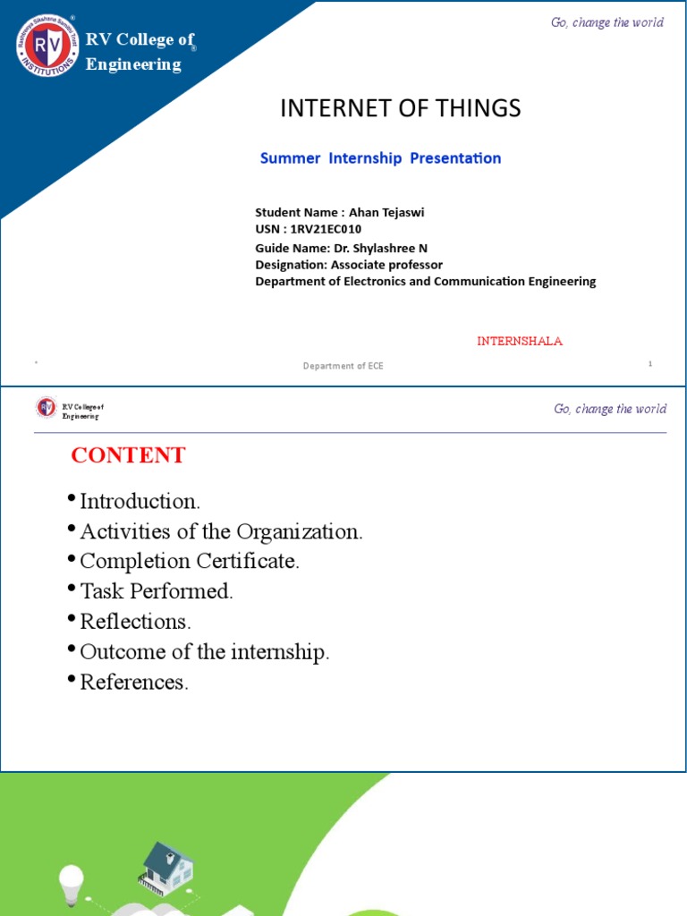 Internship PPT Template | Download Free PDF | Internet Of Things | Internet