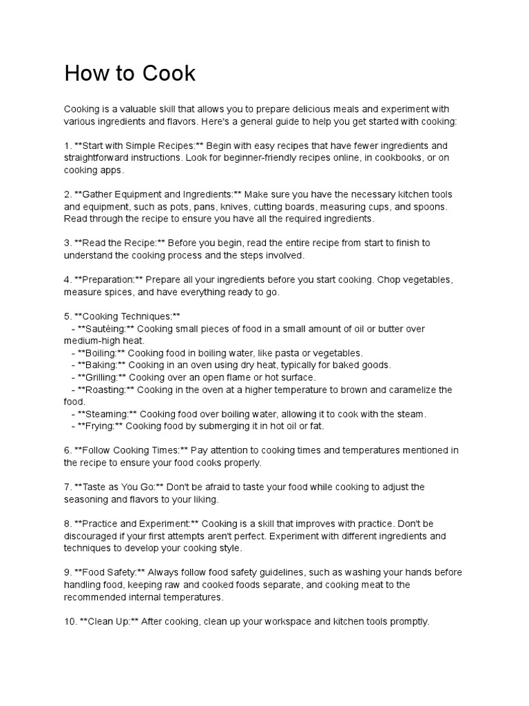 How To Cook | PDF | Cooking | Baking