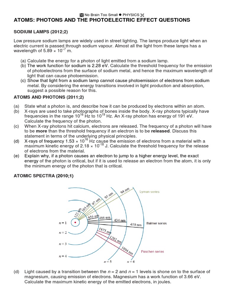 Nbts 2014 Photoelectric Q A | PDF | Photoelectric Effect | Emission ...