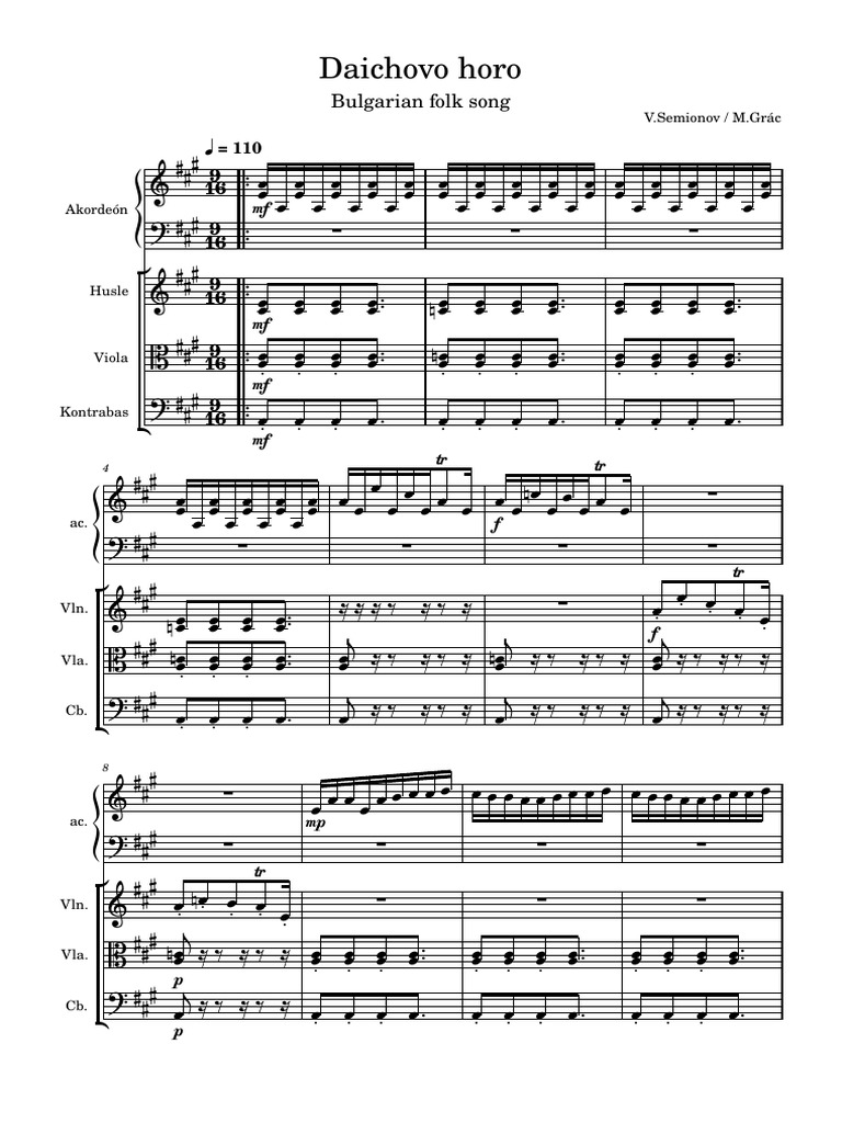 Daichovo Horo - V. Semionov/M.Grác | PDF | Dances | Social Dance