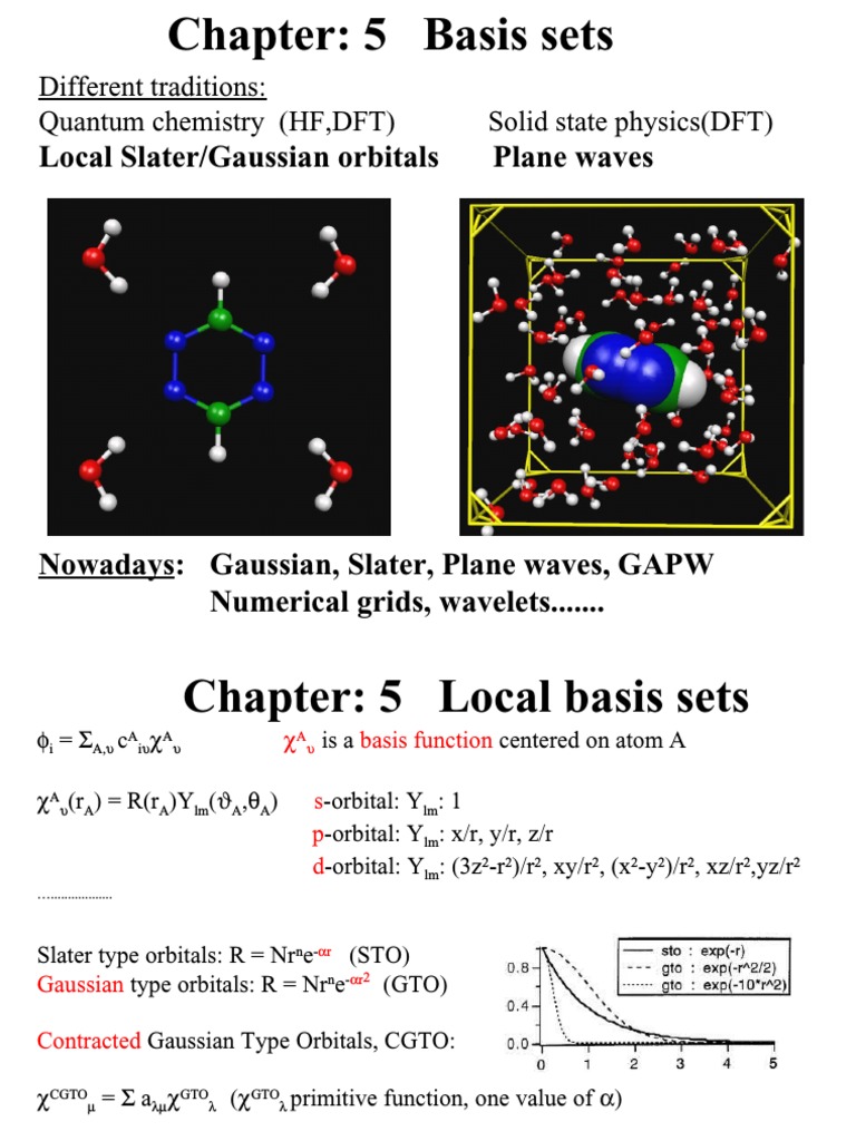 Chapter - 5 Basis Sets | PDF | Atomic Orbital | Applied And ...