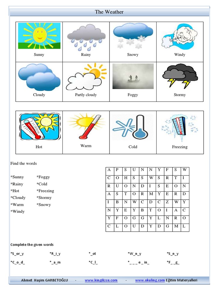 Weather Worksheet | PDF | Physical Phenomena | Meteorology