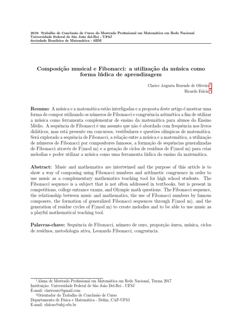 Clarice Augusta Rezende de Oliveira | PDF | Escala (música) | Intervalo ...