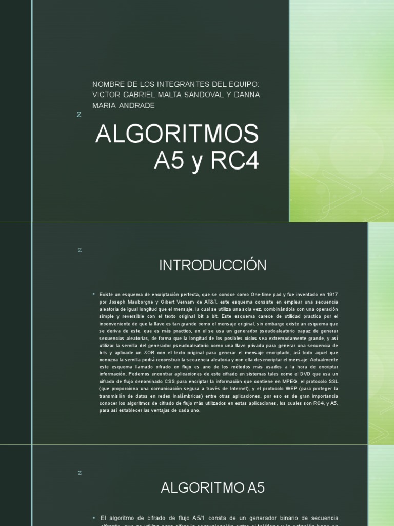 Algoritmos A5 y RC4 | PDF | Criptografía | Cifrado