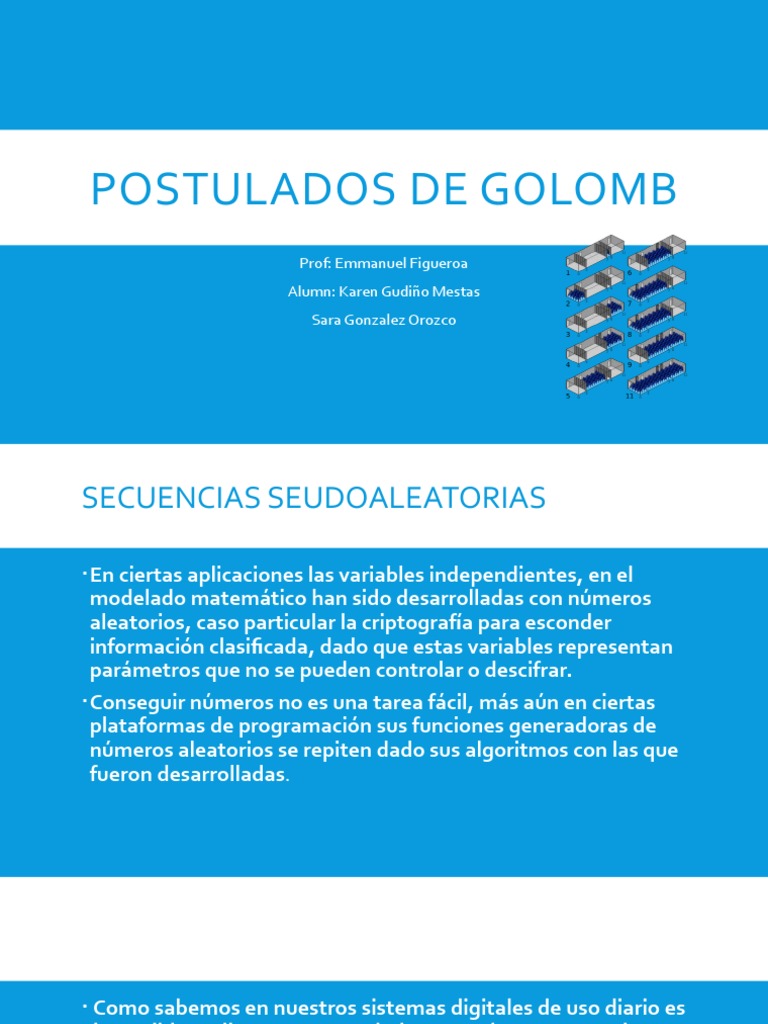 Secuencias Pseudoaleatorias y Golomb | PDF