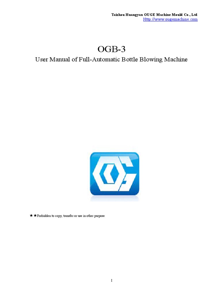 OGB-3 Bottle Blowing Machine Manual | PDF | Switch | Atmosphere Of Earth