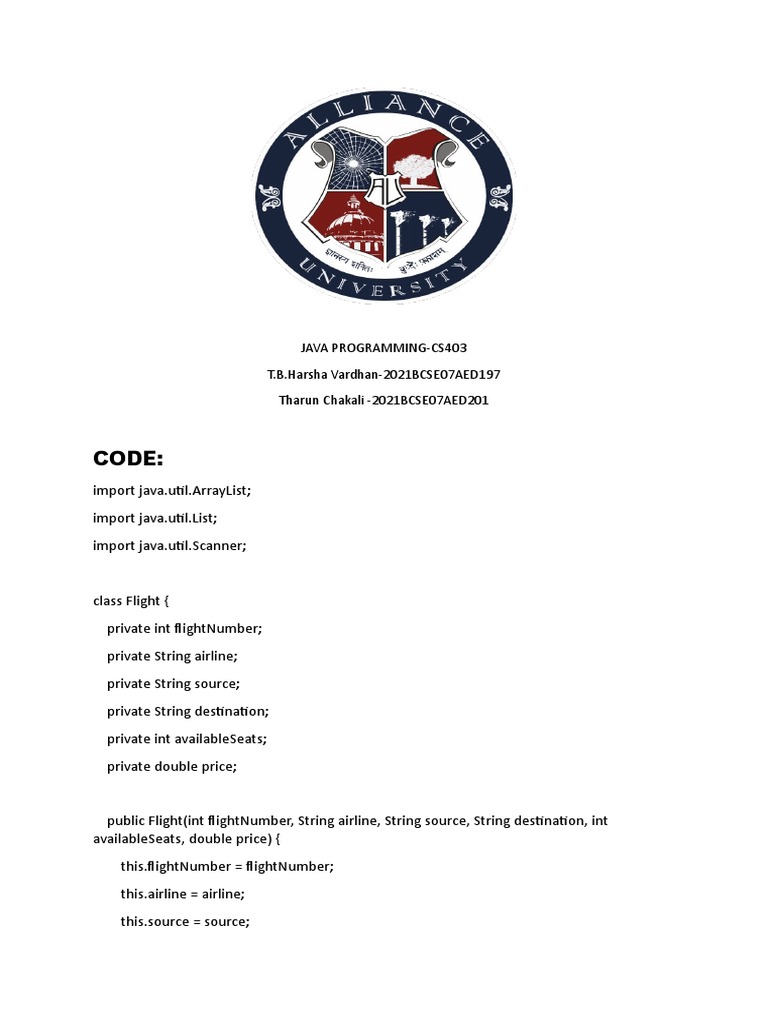 Flight Registration System | PDF | Method (Computer Programming ...