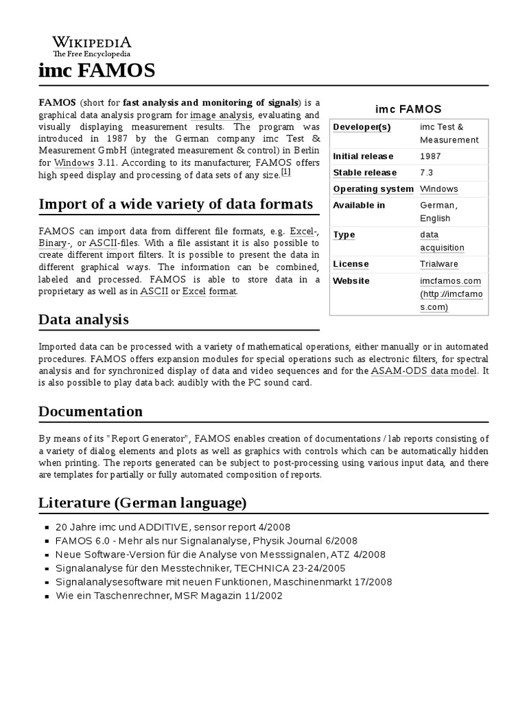Imc FAMOS | PDF | Software | Computer Engineering
