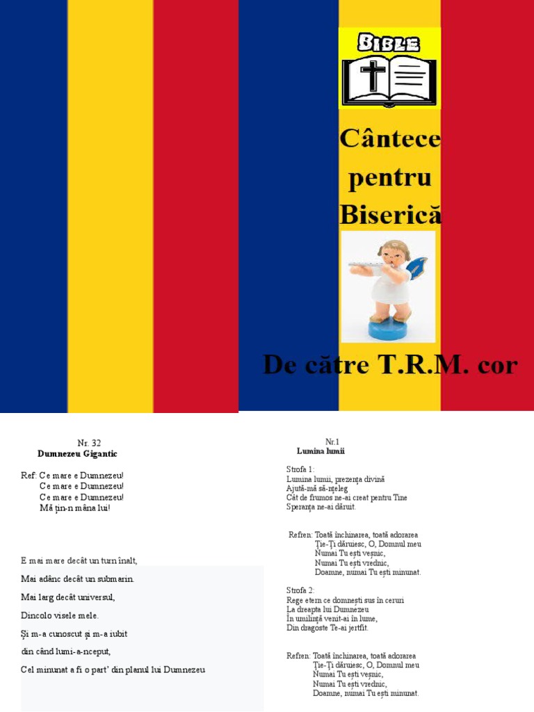 Caiet Cu Cântece Pentru Biserică Nr. 1 | PDF