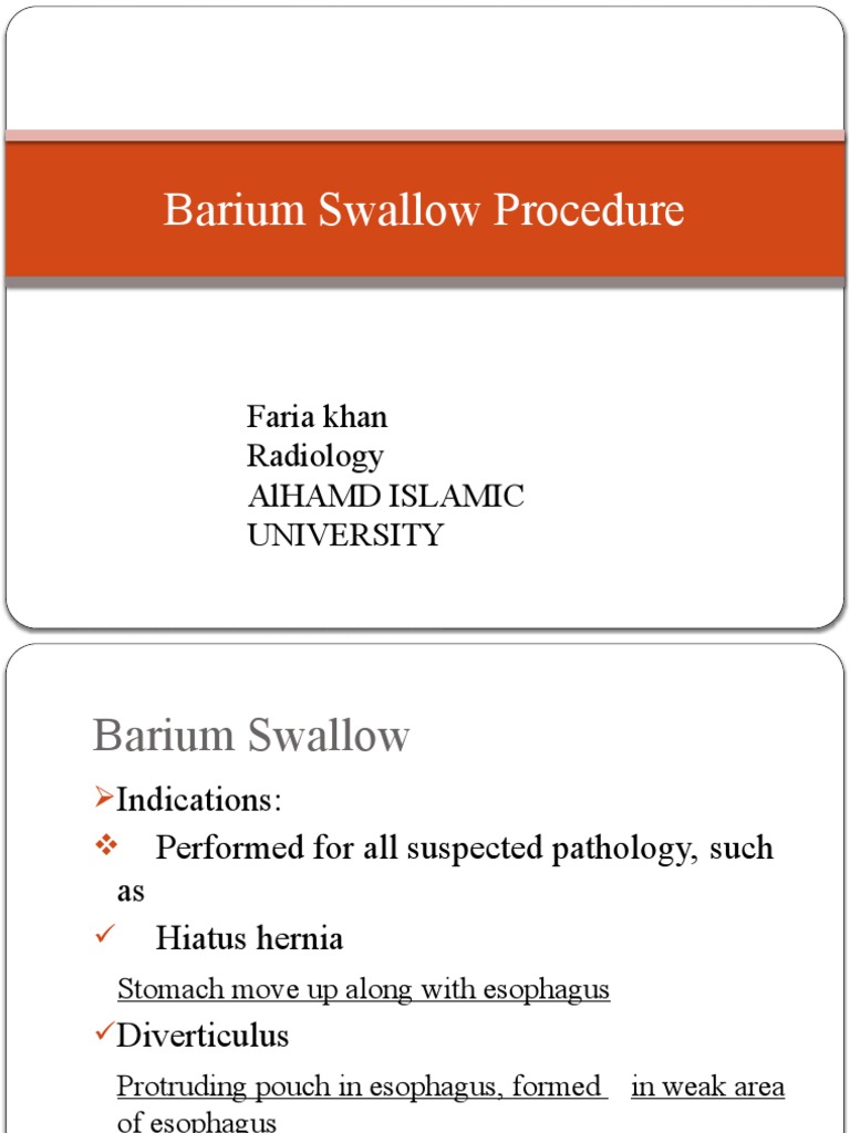 Barium Swallow | PDF | Esophagus | Esophageal Cancer