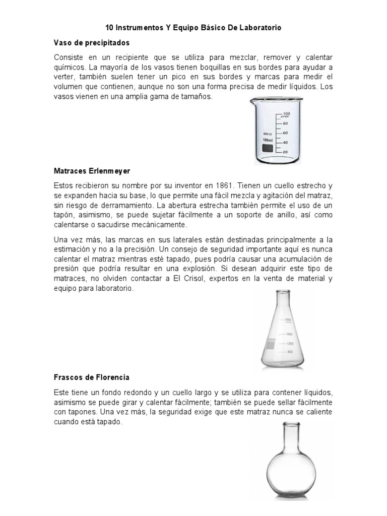 10 Instrumentos Y Equipo Básico de Laboratorio | PDF