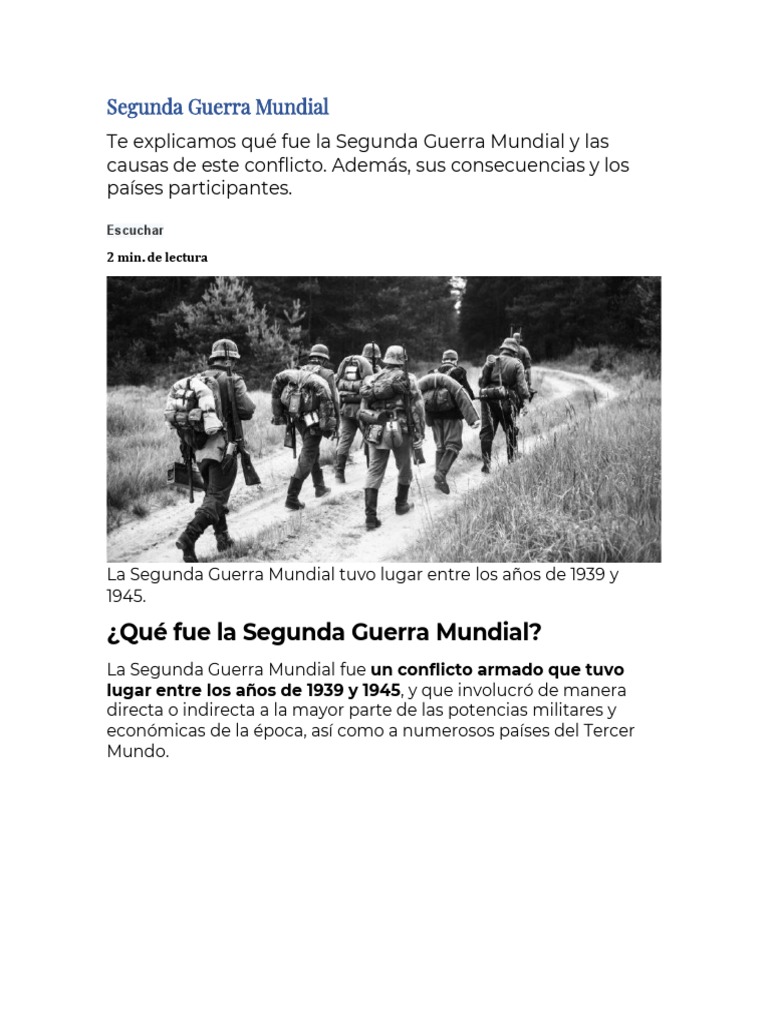 Historia Segunda Guerra Mundial | PDF | Segunda Guerra Mundial ...