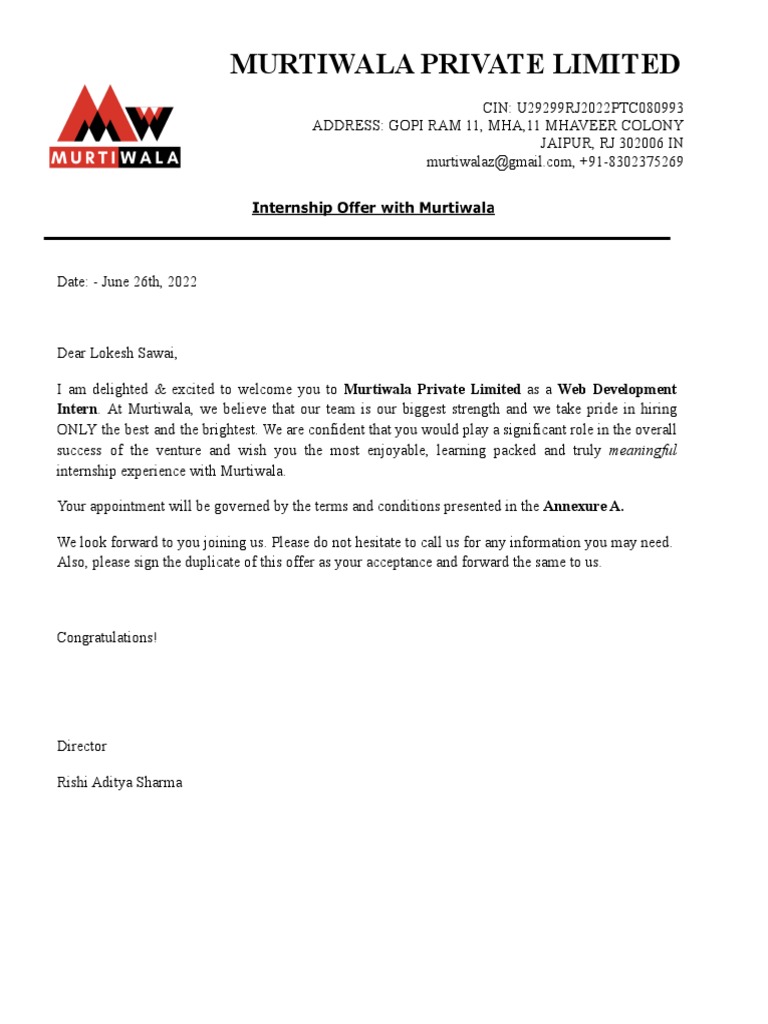 Web Dev Offer Letter | Download Free PDF | Computer Security | Security