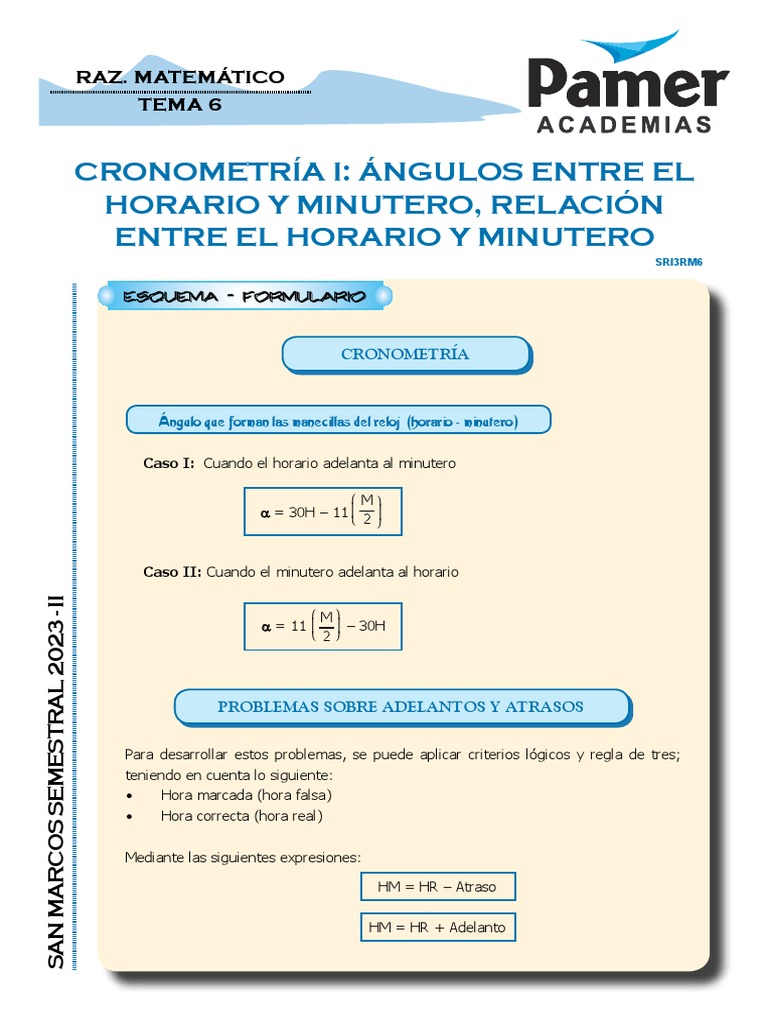 RM - Sem 6 - Cronometría I | PDF | Reloj | Hora
