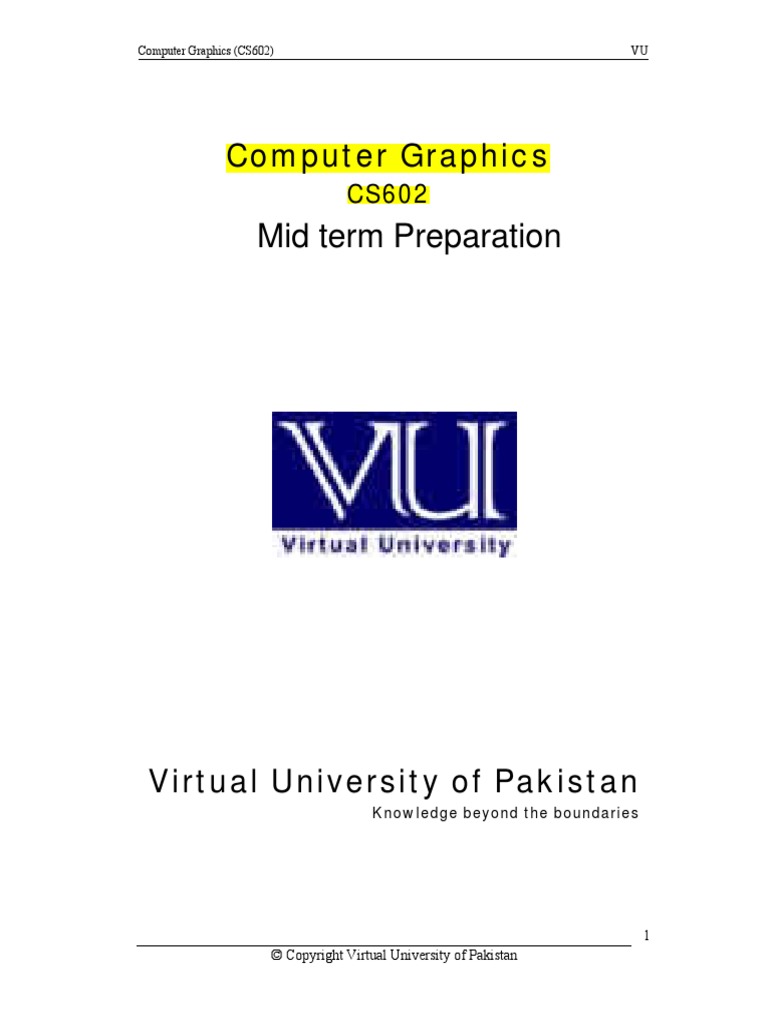 CS602 Handouts Highlighted by Masters | PDF | Computer Graphics | Liquid Crystal Display