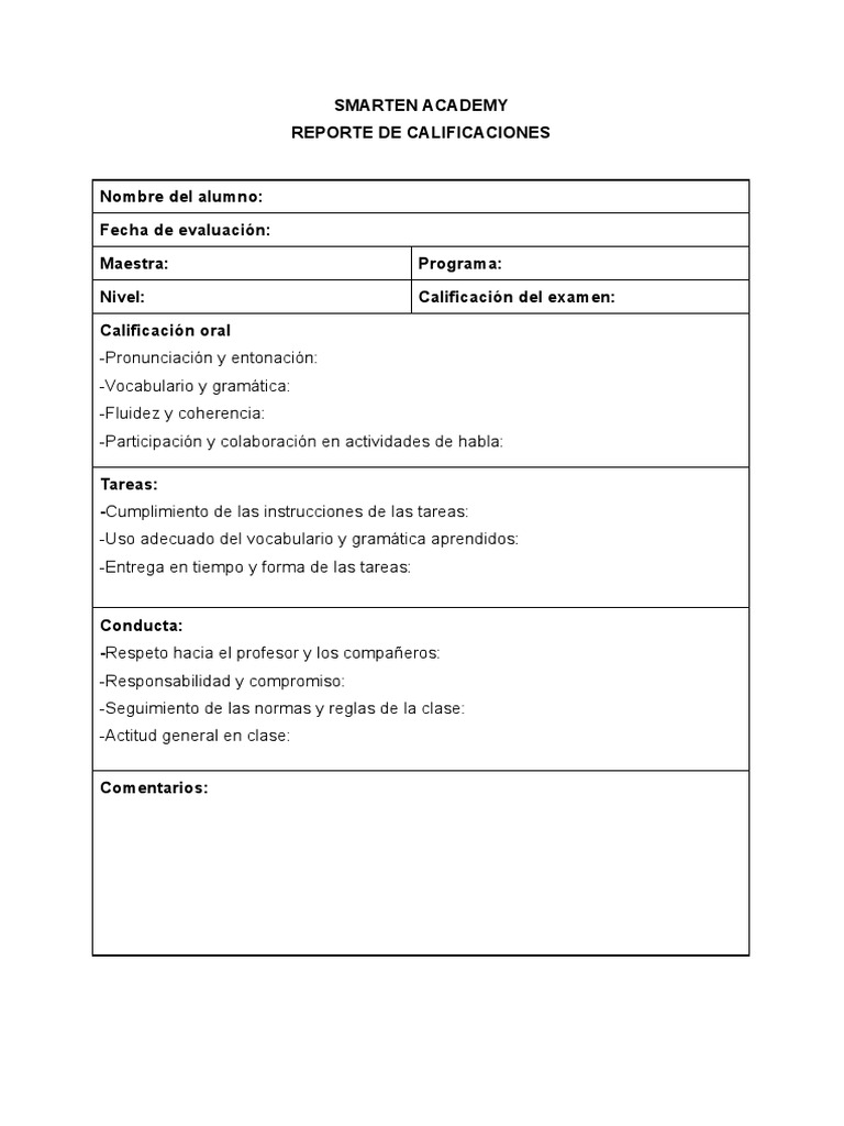 Reporte de Calificaciones | PDF