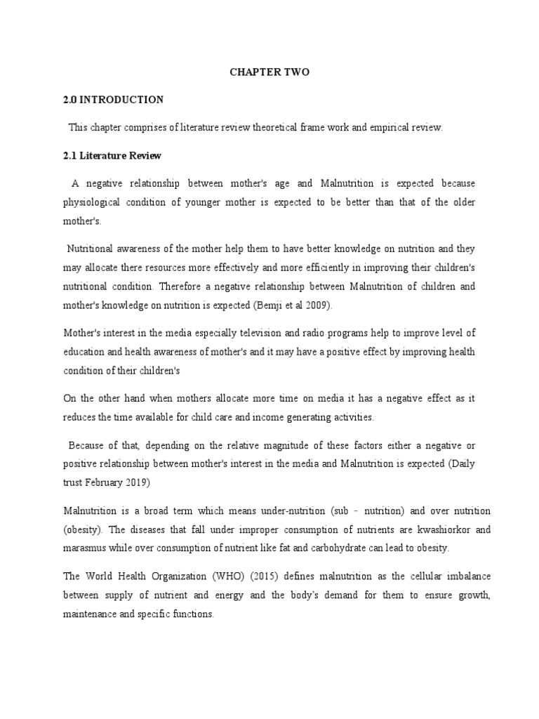 Chapter Two | PDF | Malnutrition | Obesity