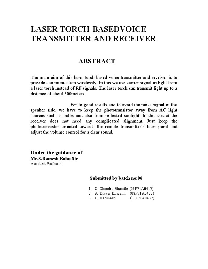 Laser Torch Voice Transmitter System | PDF