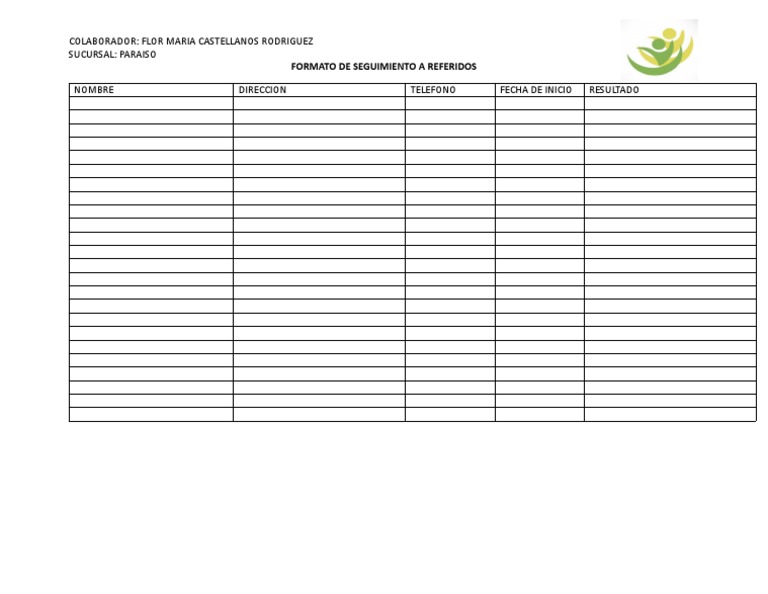 Formato de Seguimiento A Referidos | PDF