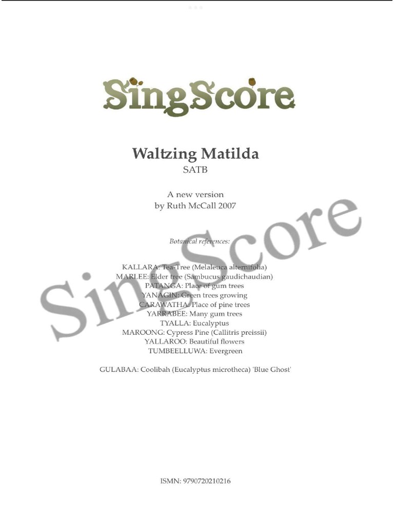 Waltzing Matilda | PDF