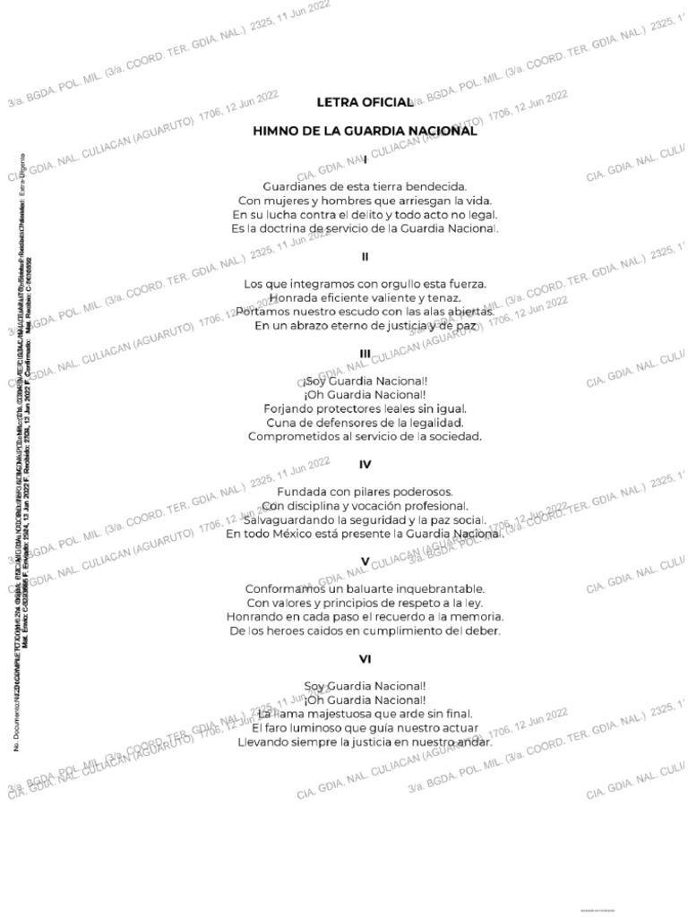Letra Del Himno De La Gn 1 Pdf