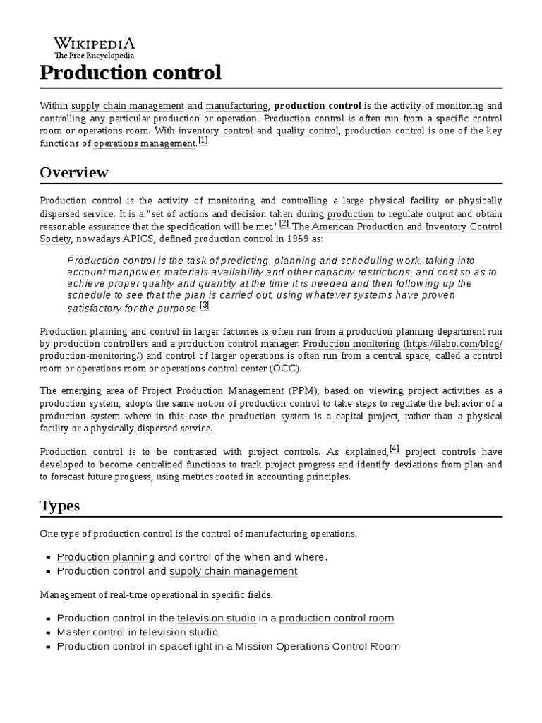 Production Control | PDF | Operations Management | Inventory