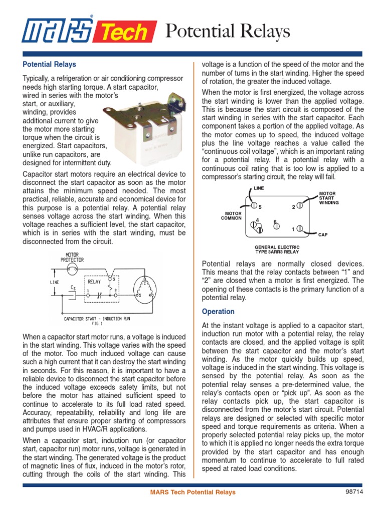 Potential Relay | Download Free PDF | Relay | Electric Motor