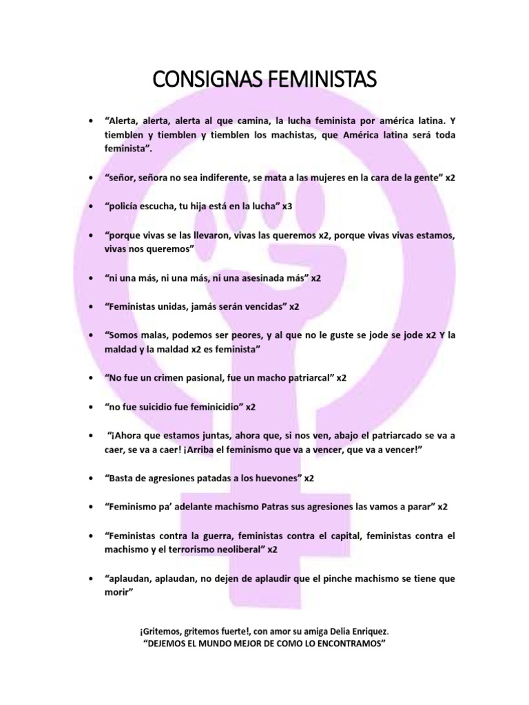 Consignas Feministas | PDF | Machismo | Mujer