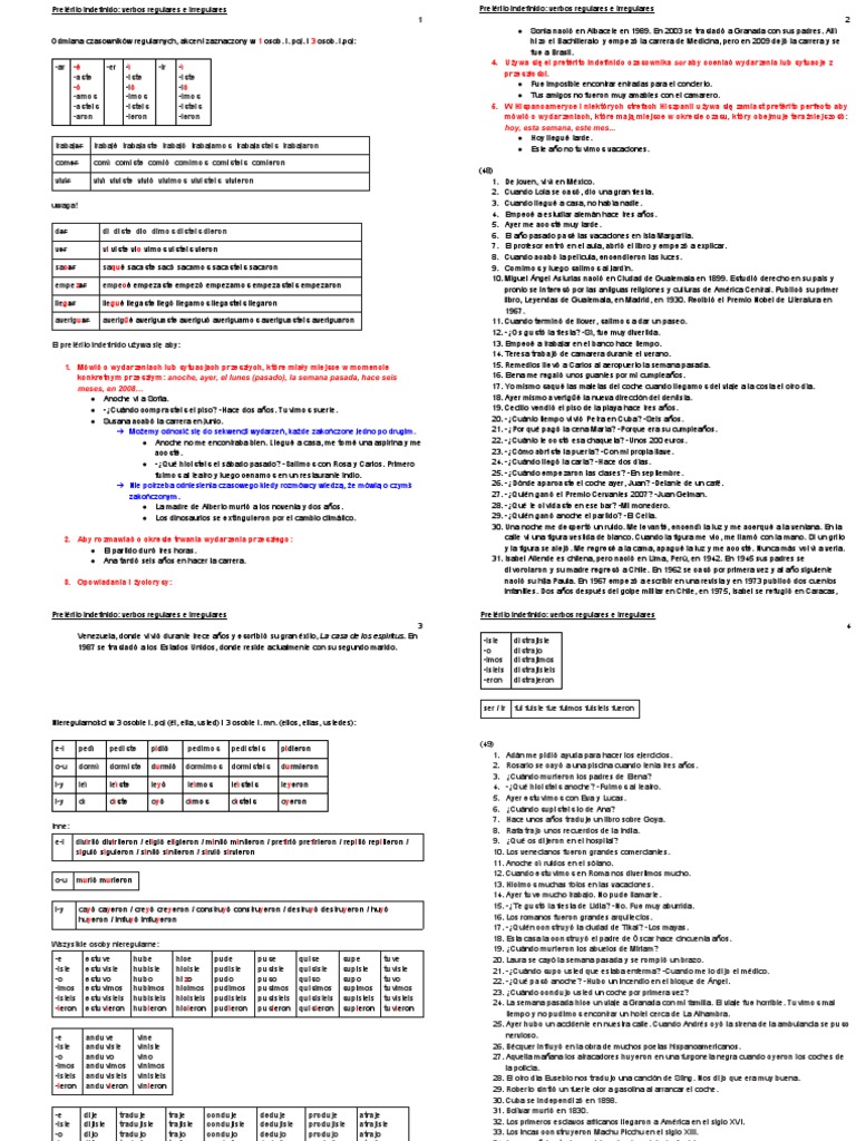 (48, 49), (40) - Pretérito Indefinido | PDF