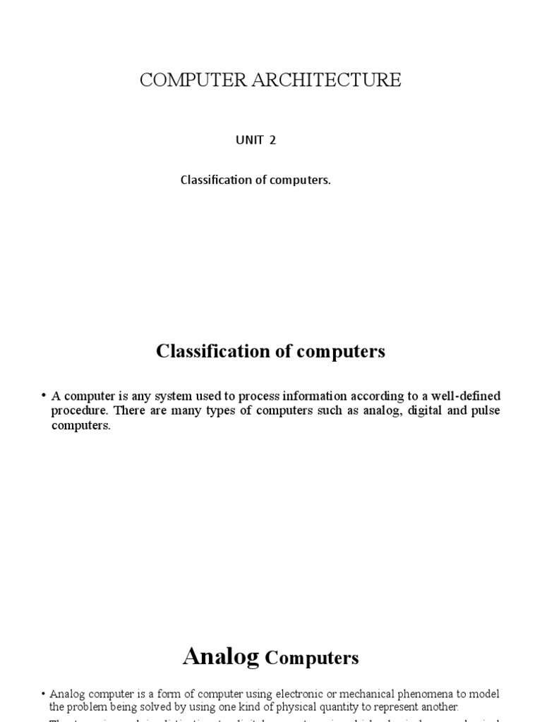 Unit 2 | PDF | Mainframe Computer | Supercomputer
