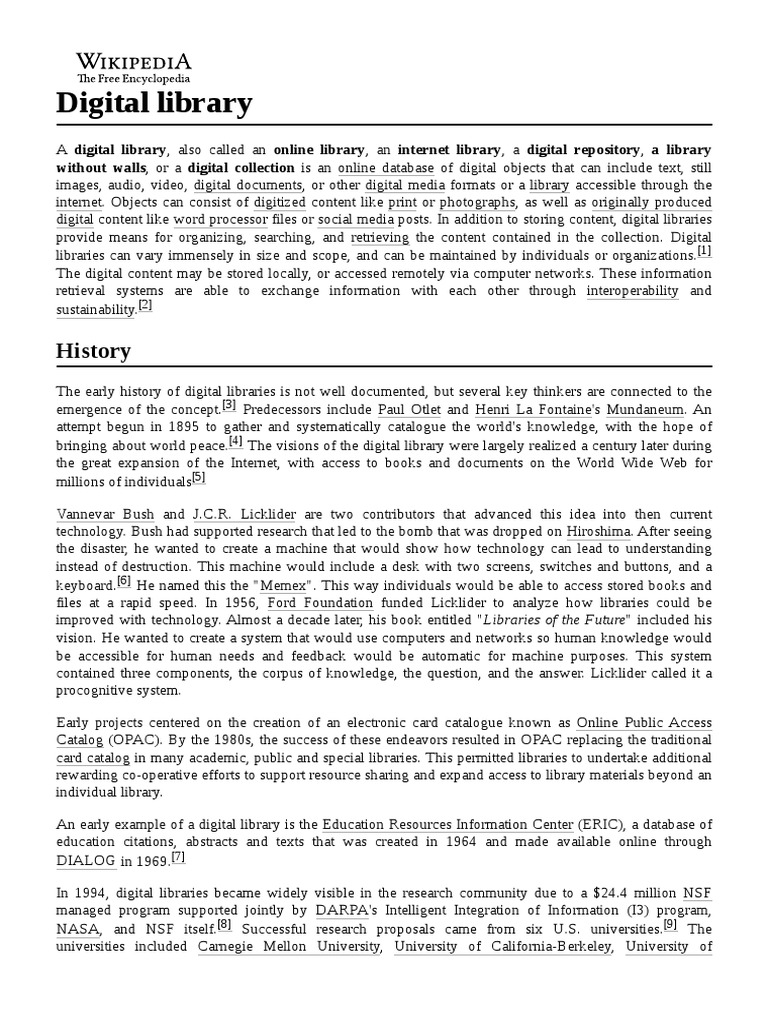 Digital Library | PDF | Digital Library | Libraries
