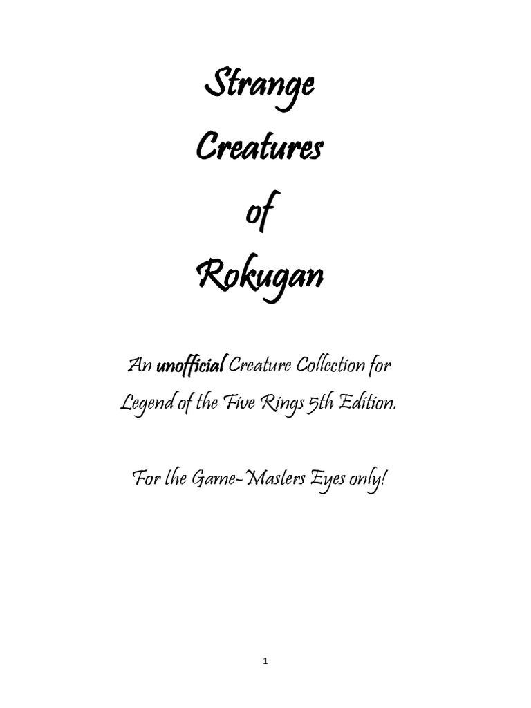 Strange Creatures of Rokugan | PDF