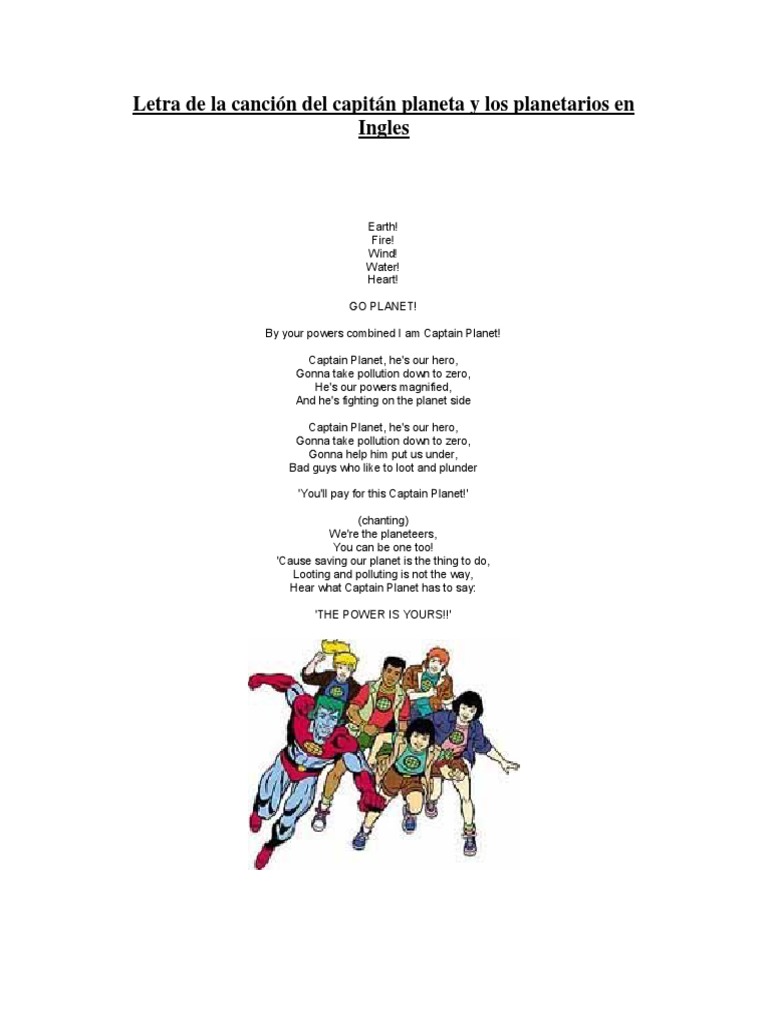 Letras de Cancion Capitan Planeta y Los Planetarios | PDF | Música grabada