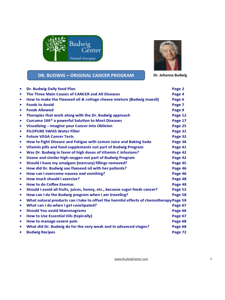 Dr. Budwig - Original Cancer Program | PDF | Fat | Egg As Food