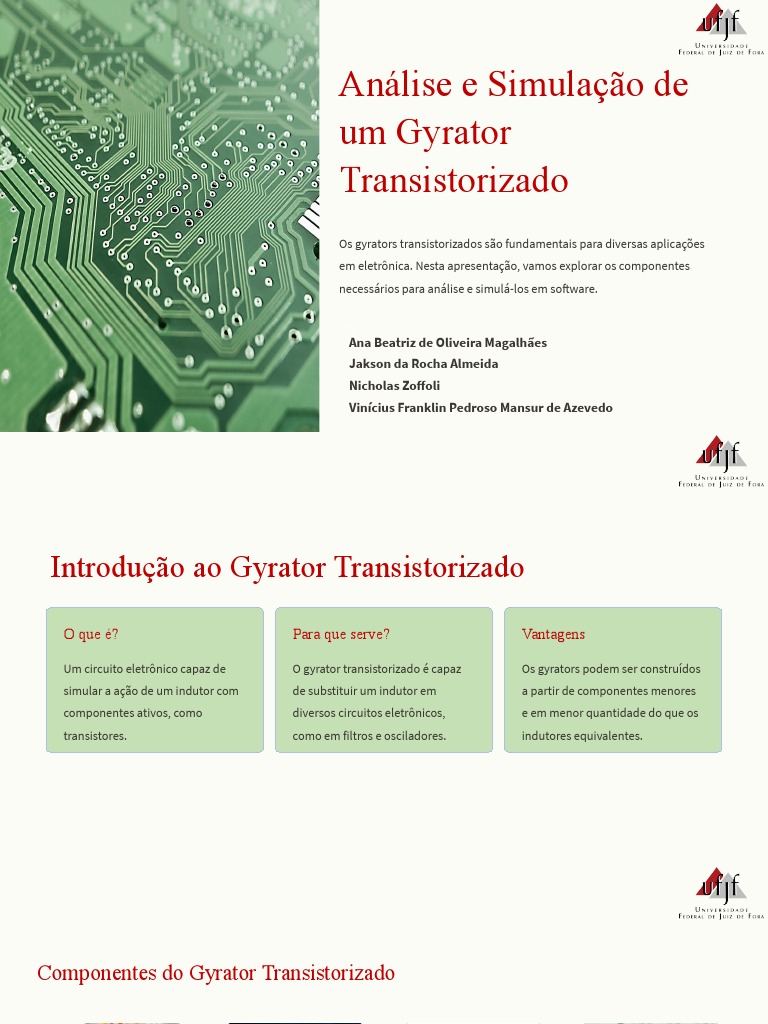 Analise e Simulacao de Um Gyrator Transistorizado 2 | PDF | Rede ...