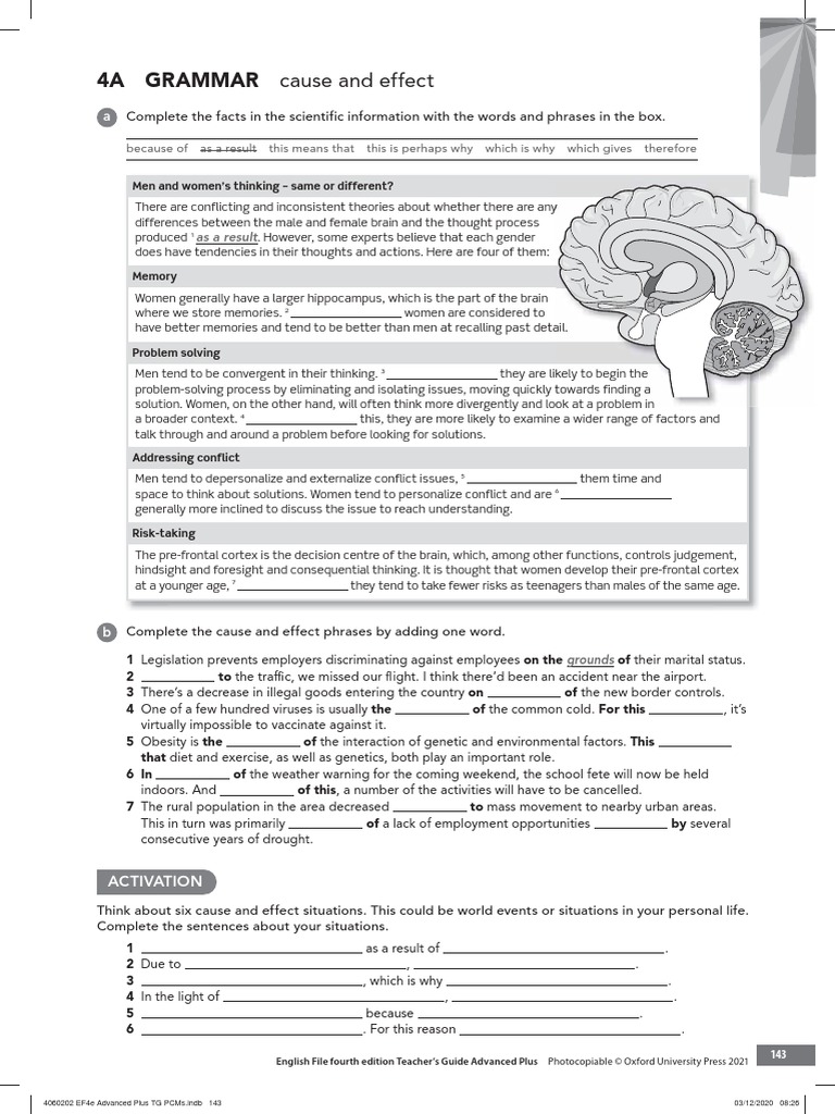 EF4e Adv Plus TG PCM Grammar 4A | PDF | Thought | Memory