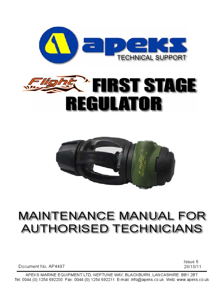 Apeks Flight 1st Stage Maintenance Issue 6 (28-10-2011) | PDF | Electrical Connector ...
