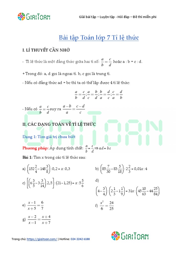 Bai Tap Toan Ti Le Thuc 8 | PDF
