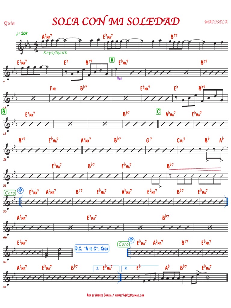 Sola Con Mi Soledad - SCORE | PDF