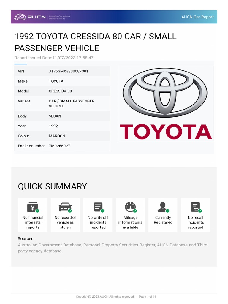 1992 Toyota Cressida 80 Car - Small Passenger Vehicle | PDF