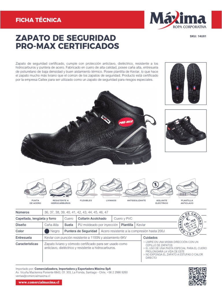 Ficha Zapato Seguridad | PDF