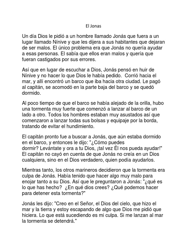 Taller Español.. | PDF | Jonás