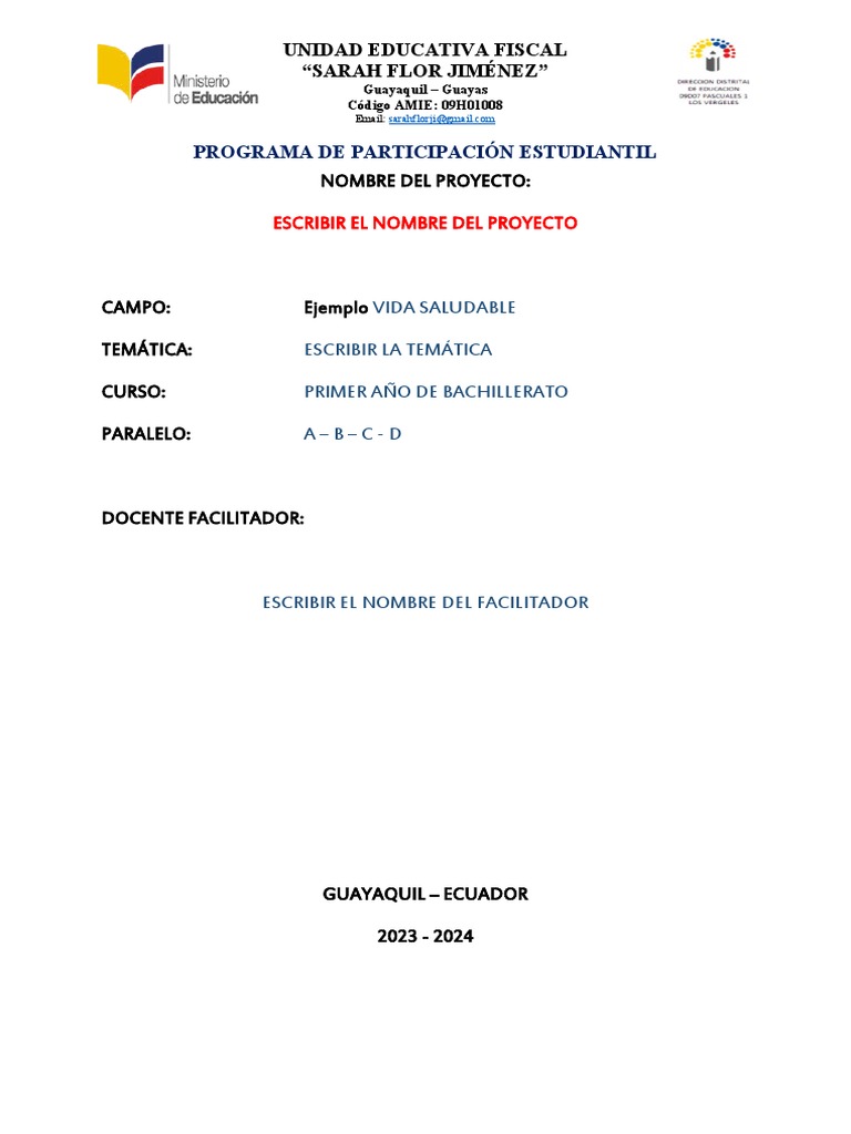 Estructura Del PROYECTO DEL PPE 2023 | PDF
