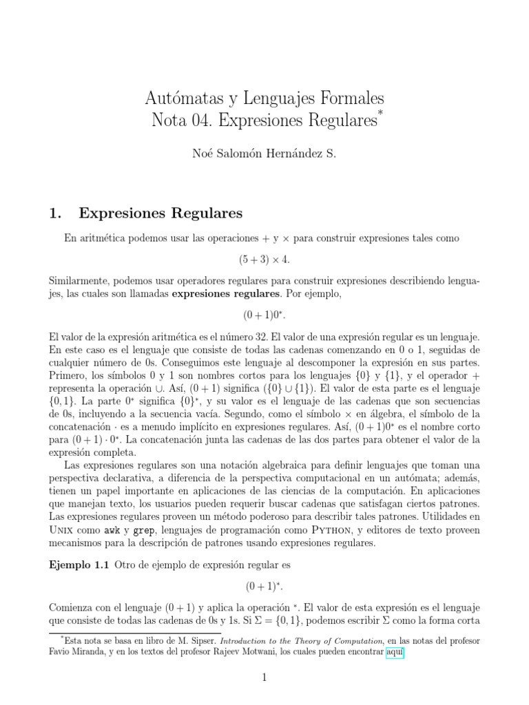 Alf Nota 04 | PDF | Expresión regular | Lenguaje de programación