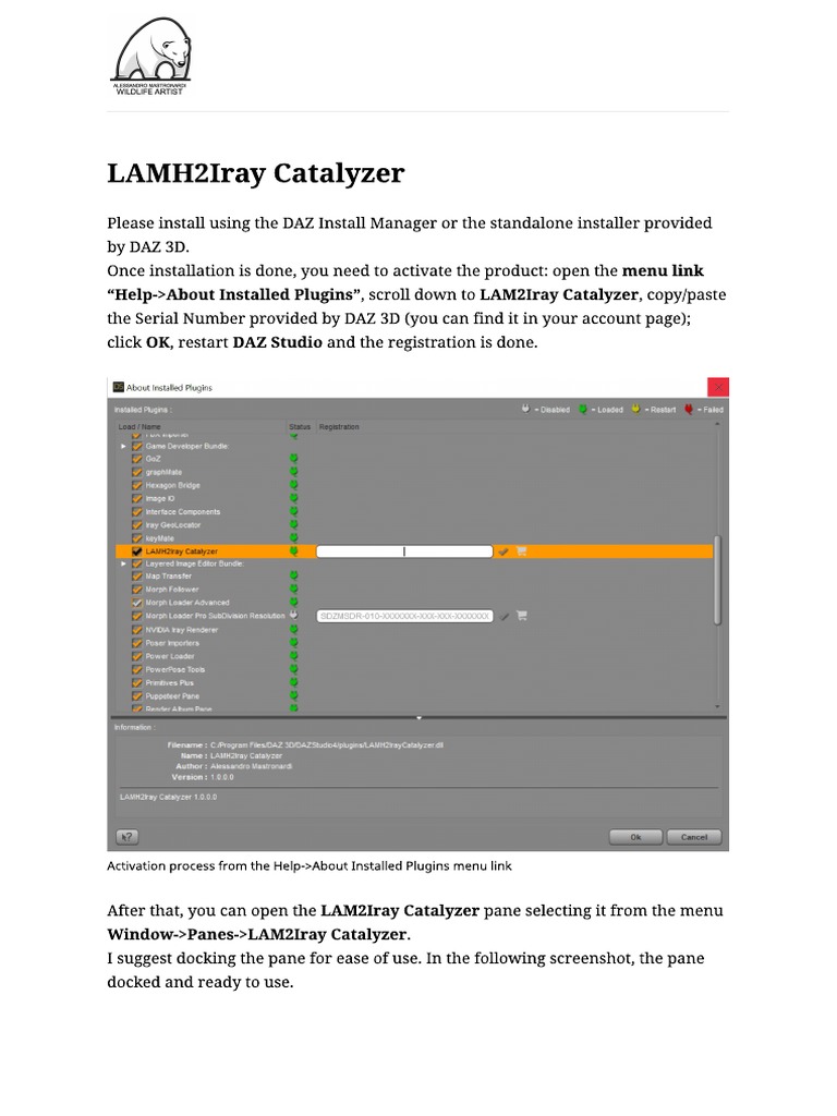 LAMH 2 Iray Catalyzer - User Guide | PDF