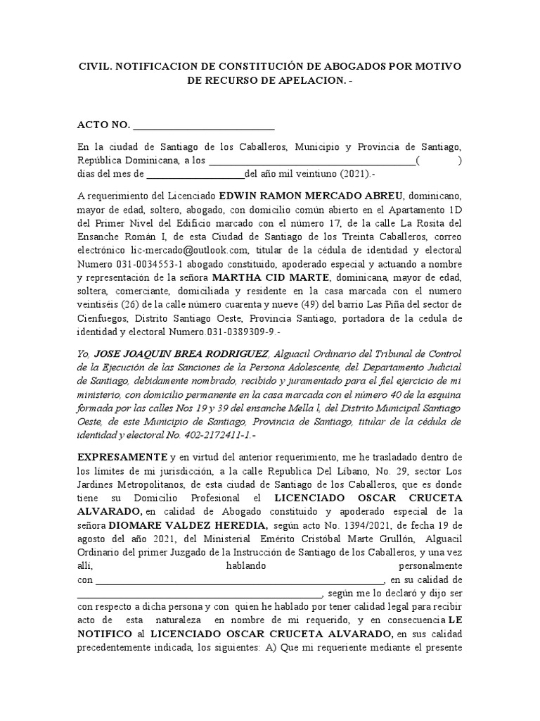 Constitucion De Abogado Pdf Santiago Justicia