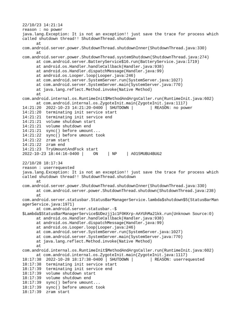 Power Off Reset Reason Backup Pdf Java Programming Language Software Companies Of The