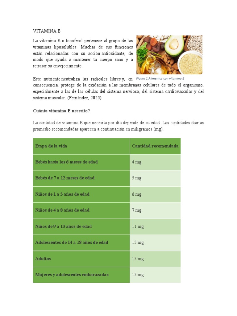 Vitamina e | Descargar gratis PDF | Vitamina e | Vitamina